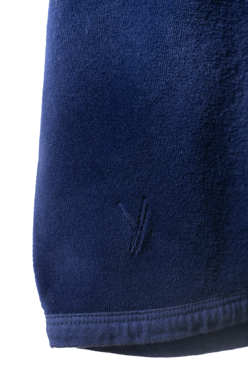 Sweat écru col rond en velours bio femme - ELSA VELOURS bleu - suny